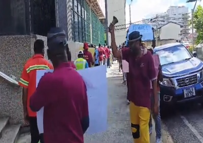 TRINIDAD- Work at Port of Spain was affected as workers continued ...